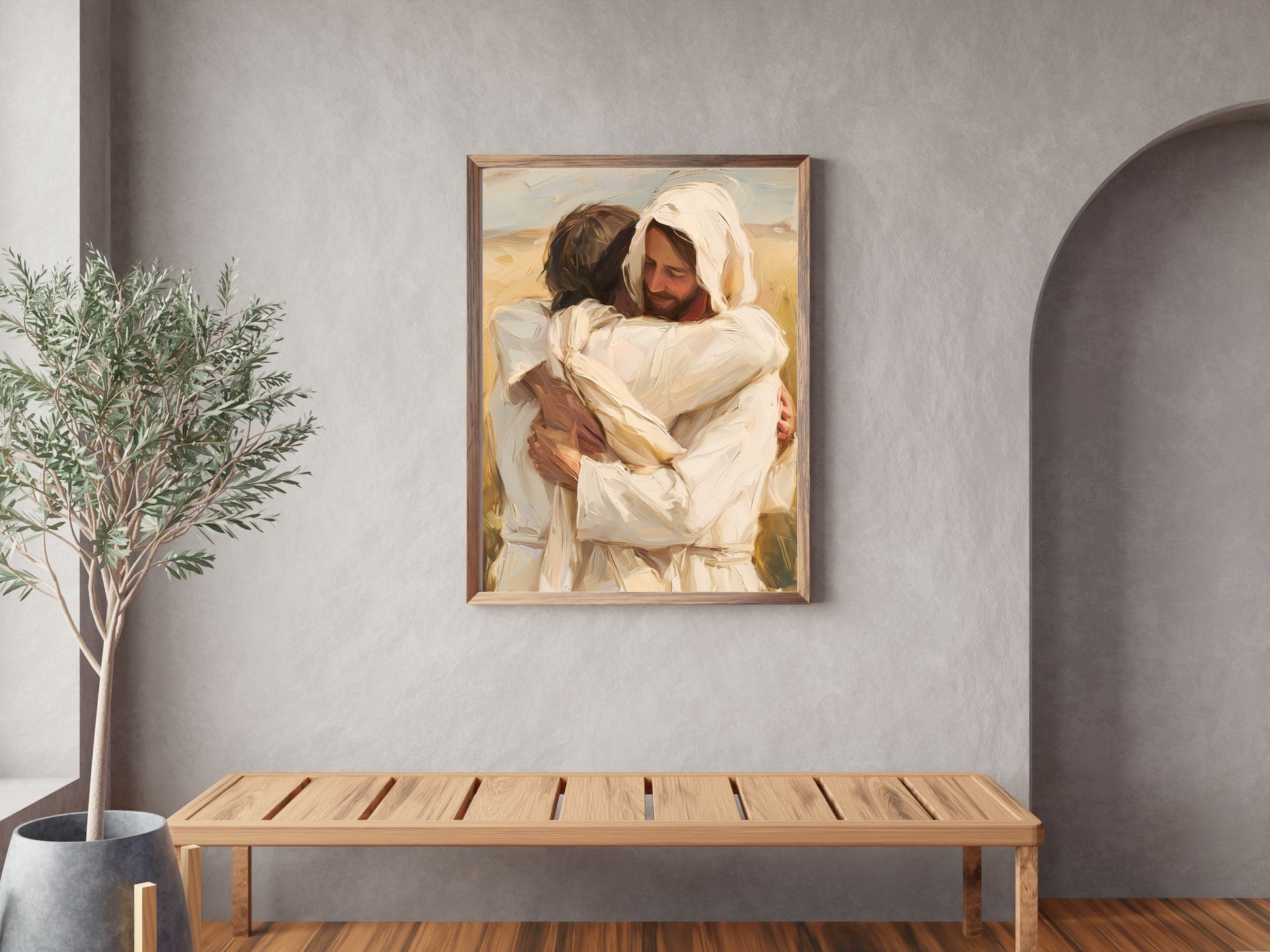The Prodigal | Digital Download | Jesus Christ Hugging Man | Bible Art – Modern Grace Gallery